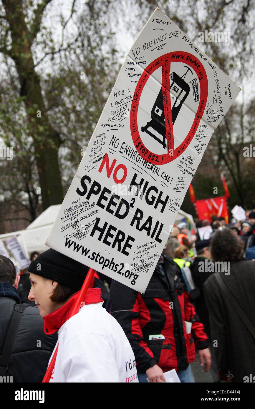 No high speed rail placard Stock Photo - Alamy
