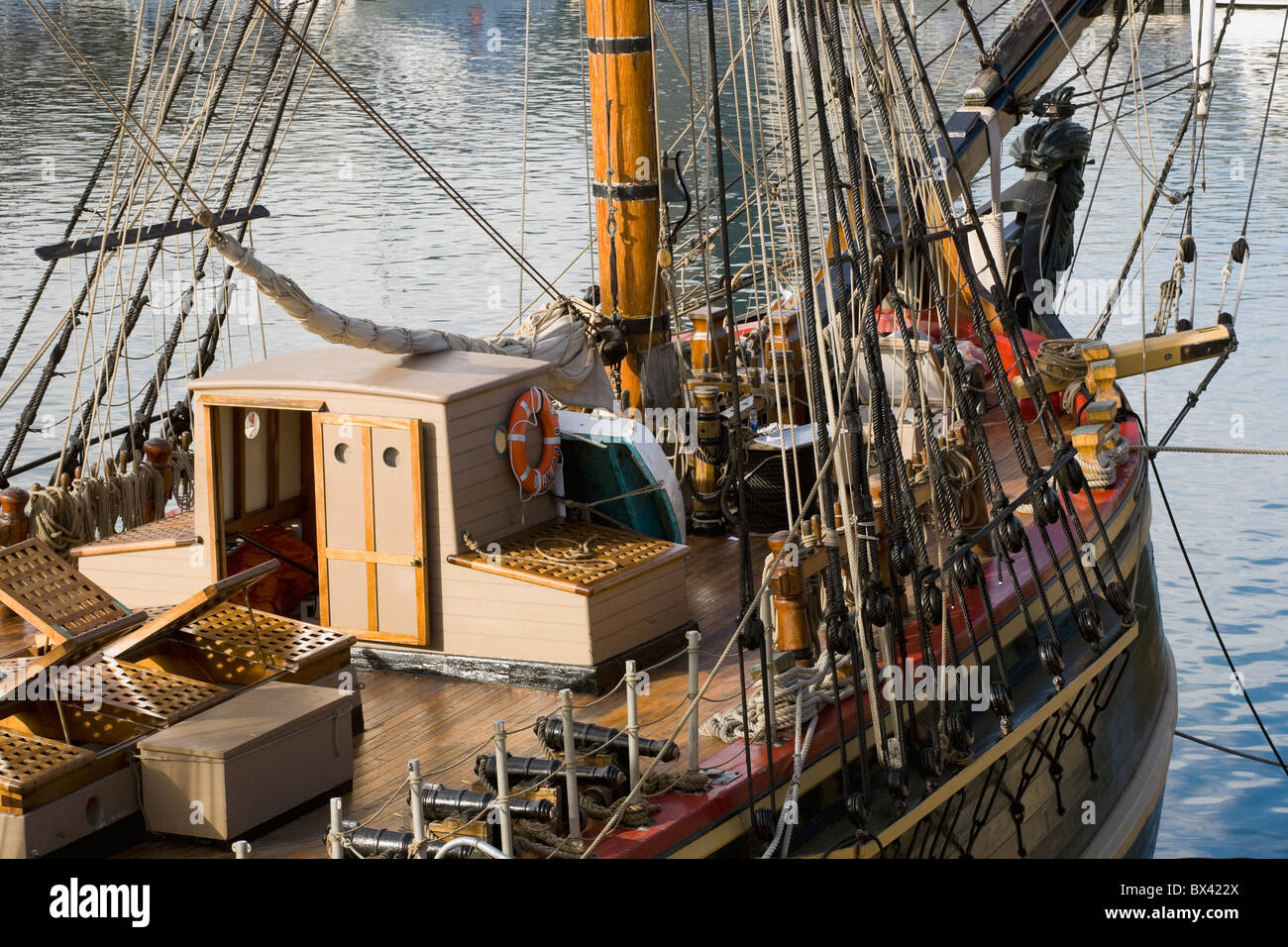 Tall Sailing Ship In The Harbour; Montreal, Quebec, Canada Stock Photo ...
