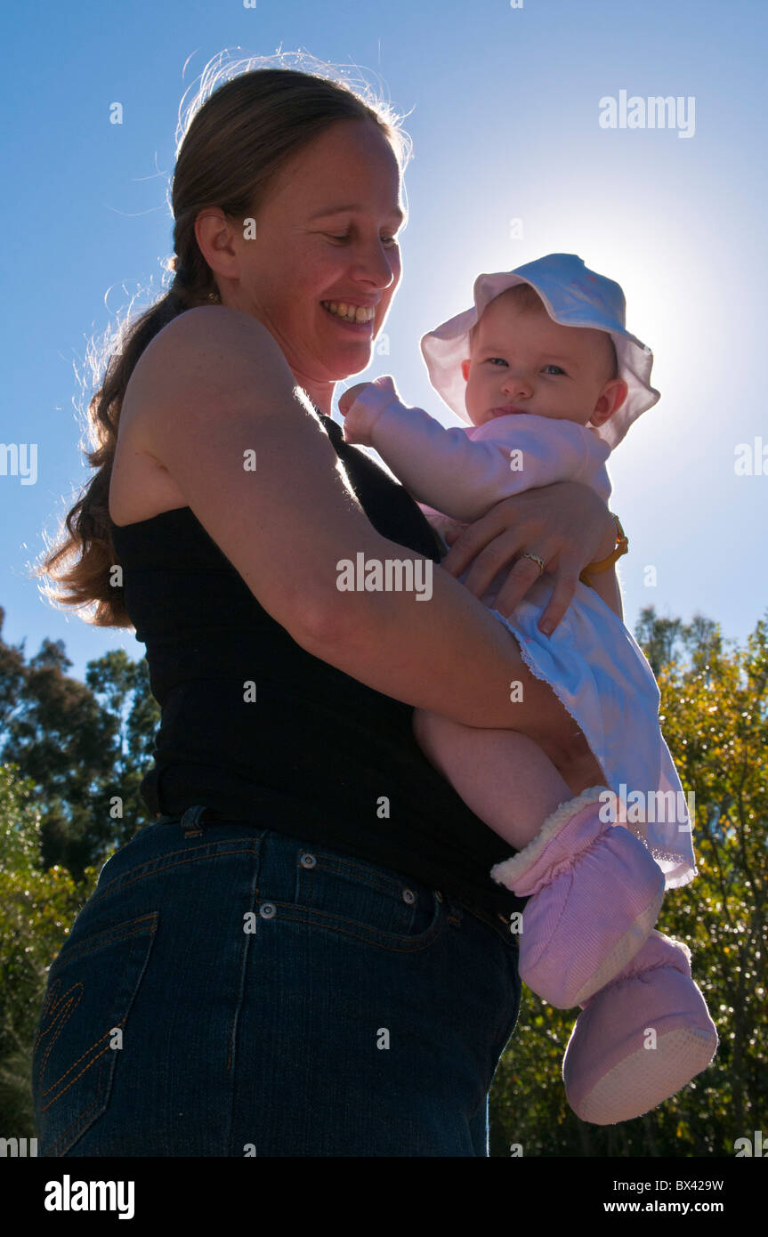 Mother and 2 month old baby girl Stock Photo - Alamy