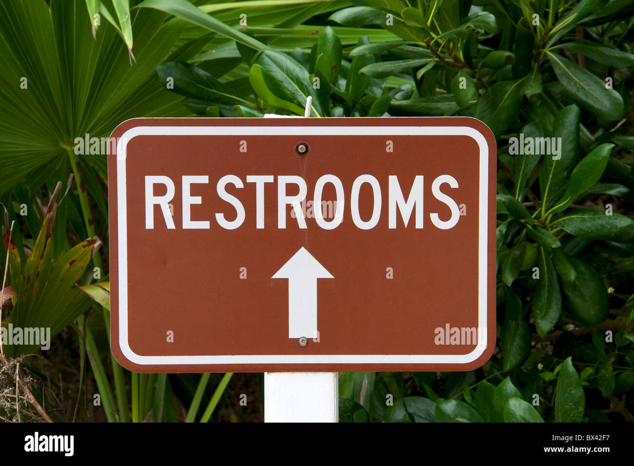Restroom sign at recreation area Stock Photo - Alamy