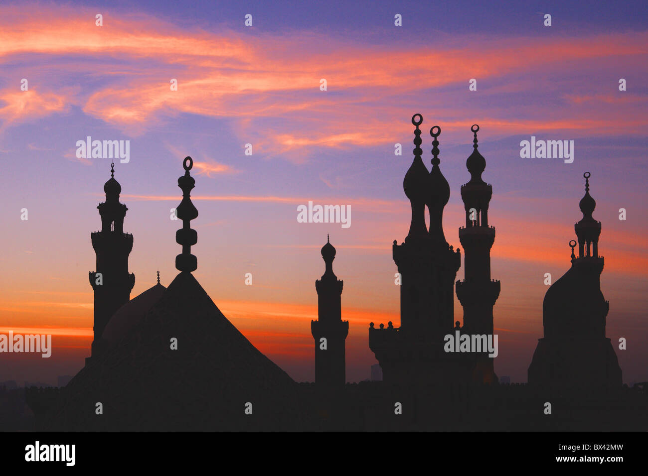 Egypt North Africa Cairo sultan Hassan mosque domes towers architecture ...