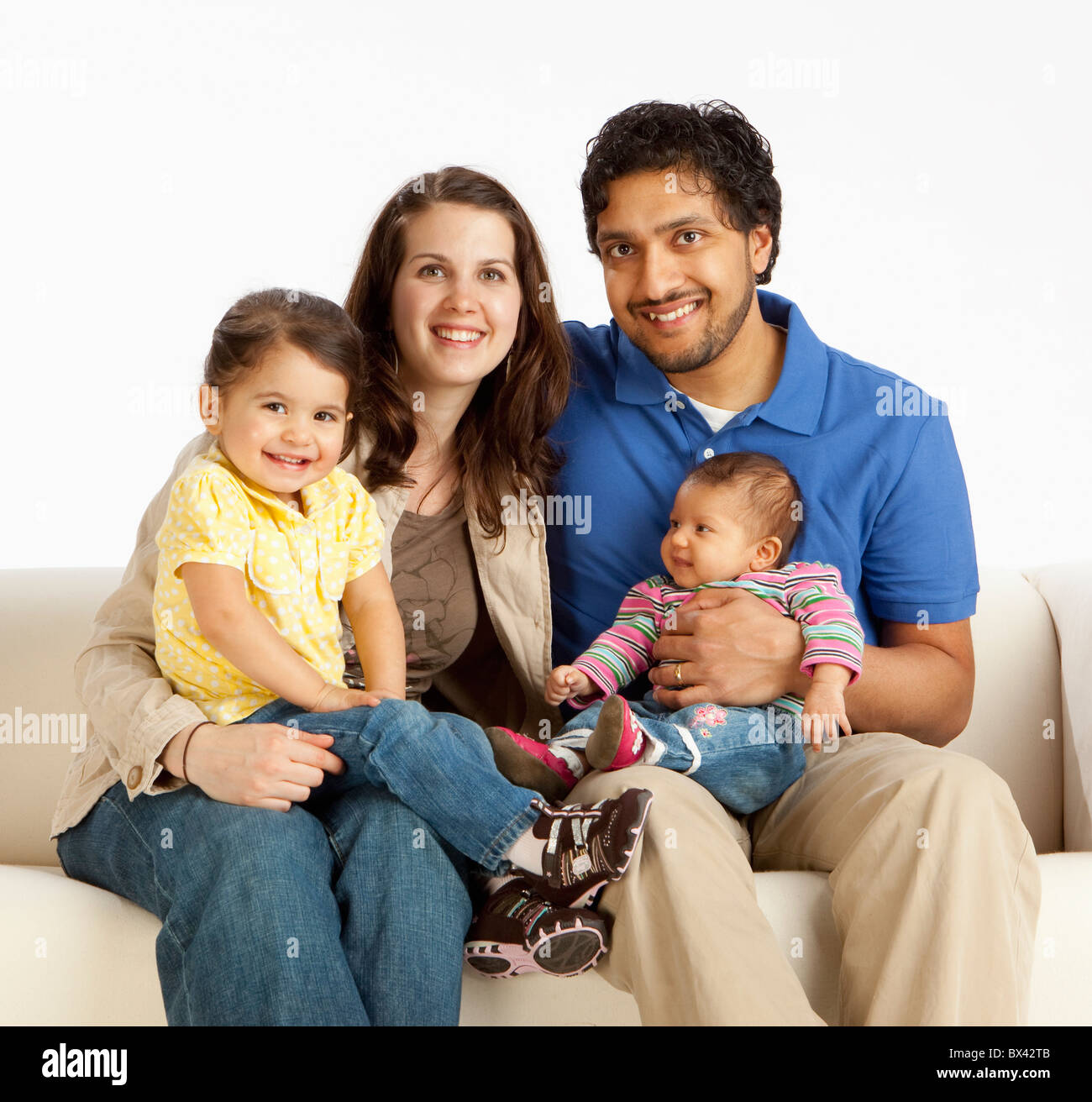 Portrait Of A Family With Two Children Stock Photo - Alamy