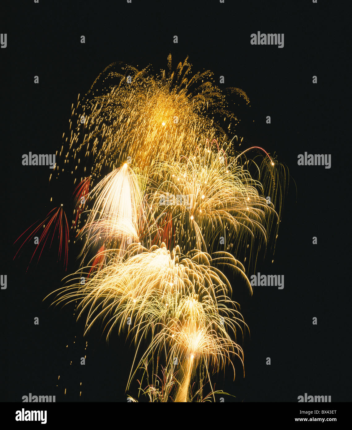 fireworks at night night explosion party Stock Photo - Alamy