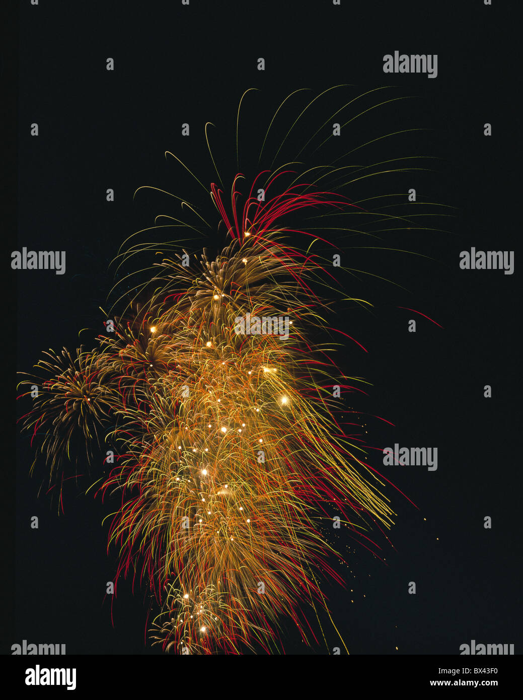fireworks at night night party explosion Stock Photo - Alamy