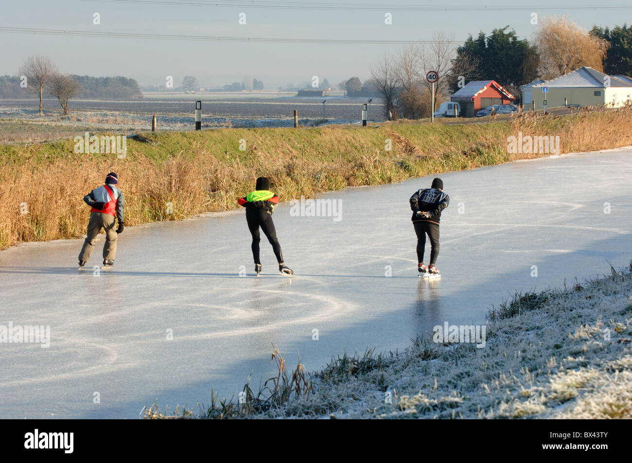 Ice Skating Fens Stock Photo - Alamy