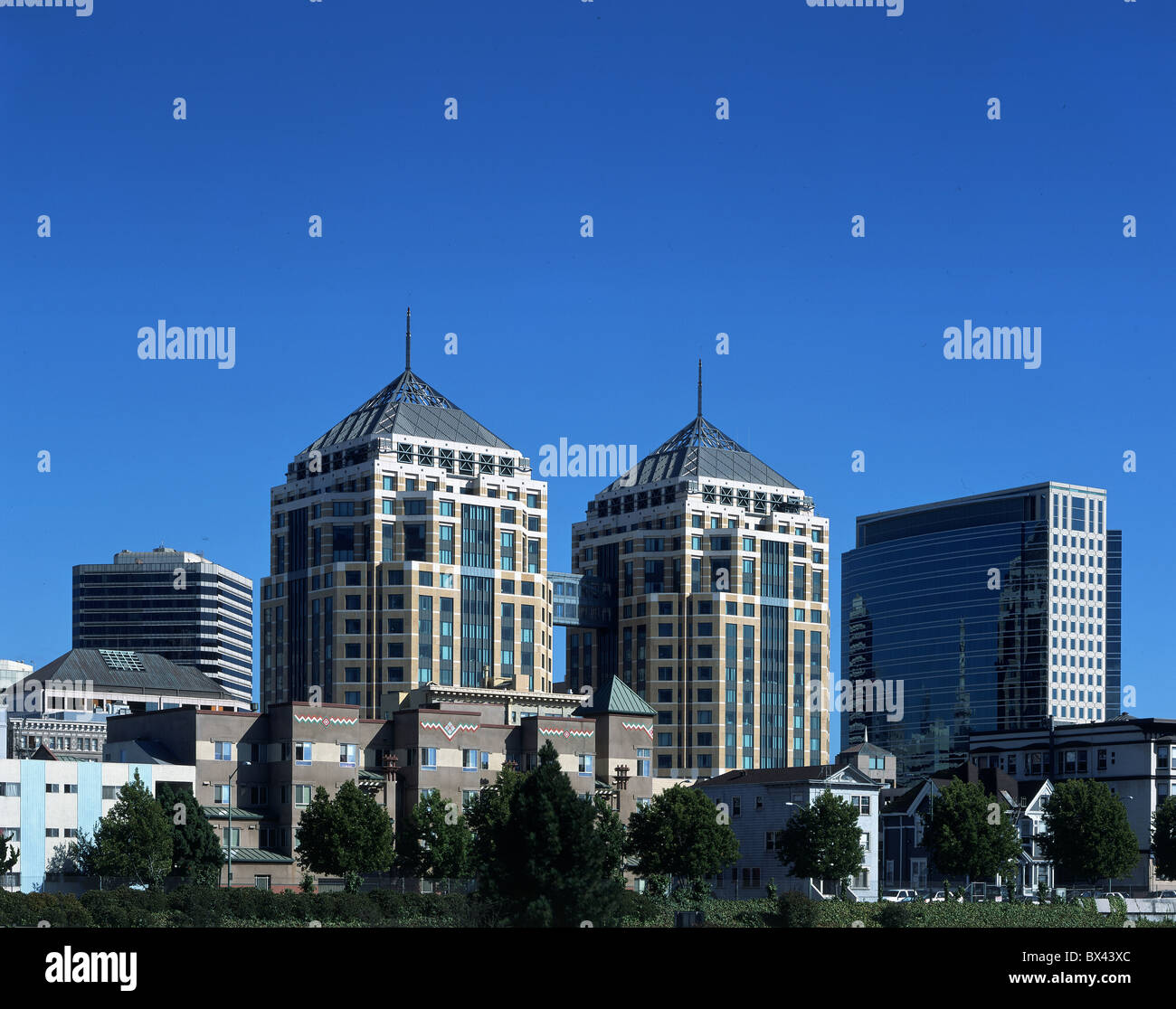 Oakland town city blocks of flats high-rise buildings buildings ...