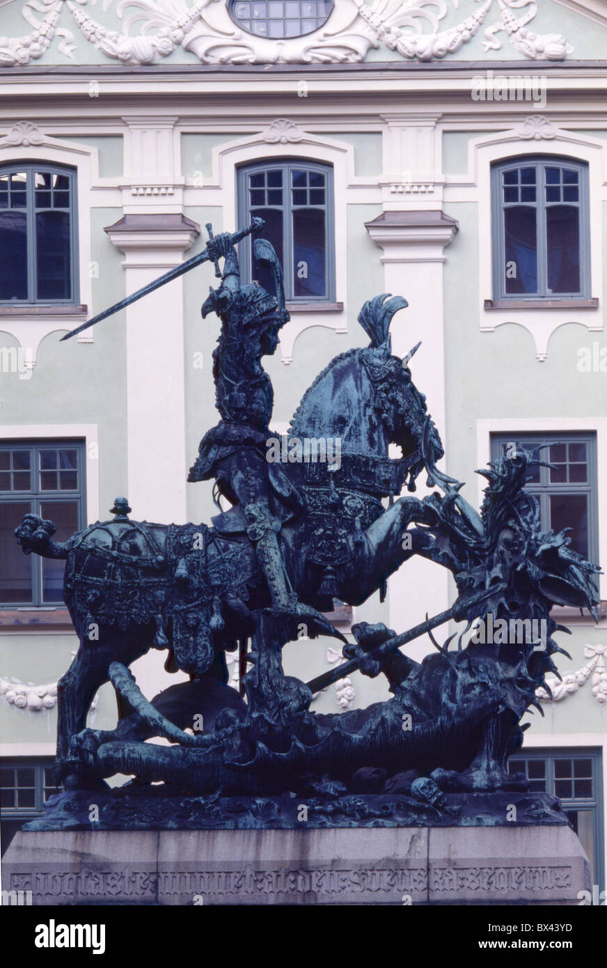 Saint Georg dragon dragon slayer sculpture plastic Stockholm Sweden ...