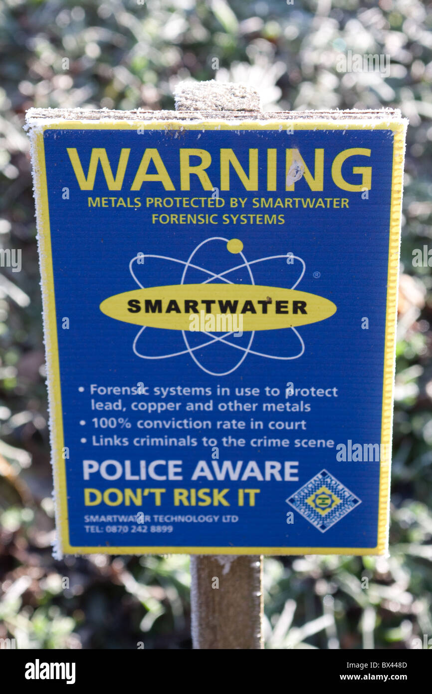 A Smartwater warning sign Stock Photo - Alamy