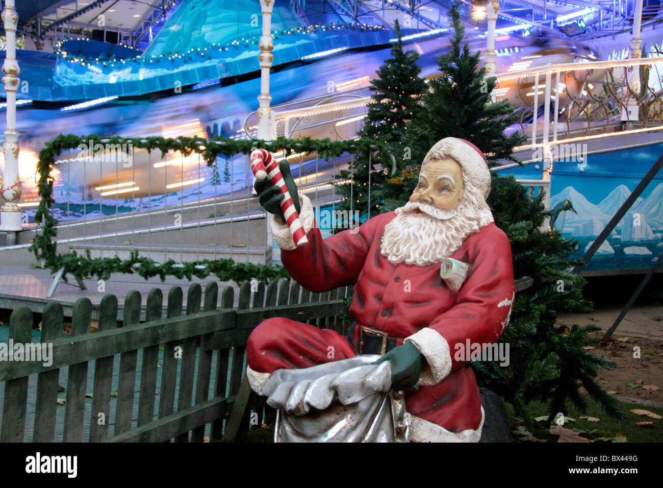 Santa Claus at the Winter Wonderland fair in London Stock Photo - Alamy