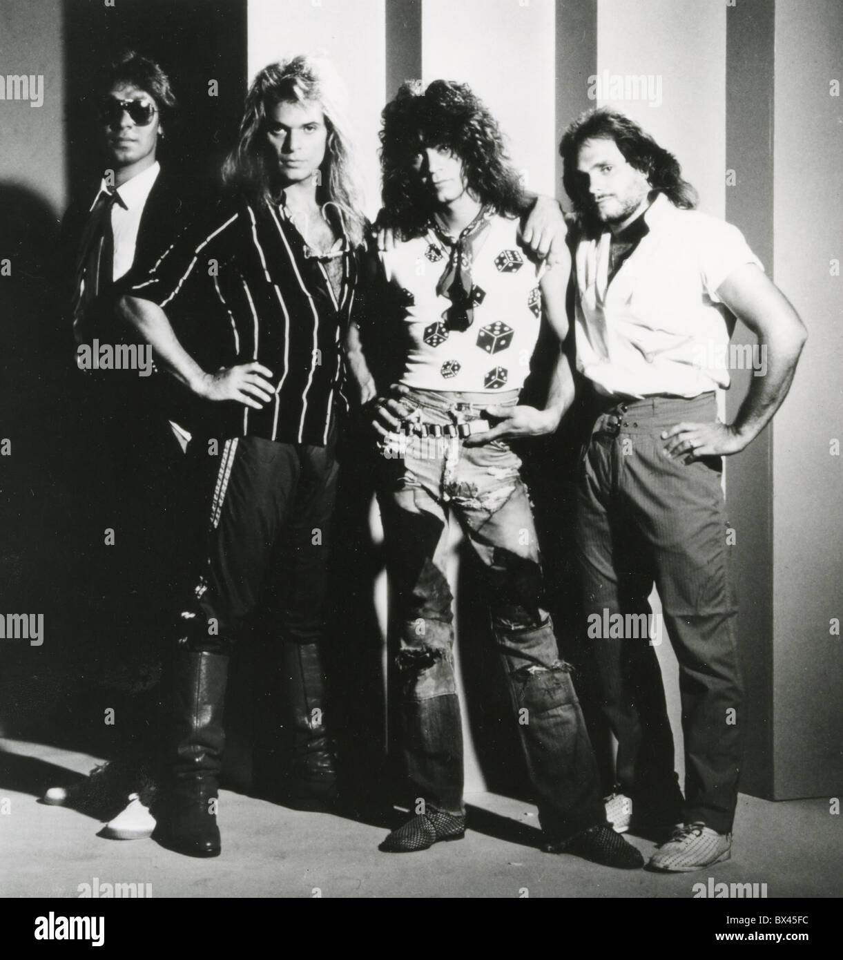 VAN HALEN promotional photo of US rock group c.1980 from l: Alex Van ...
