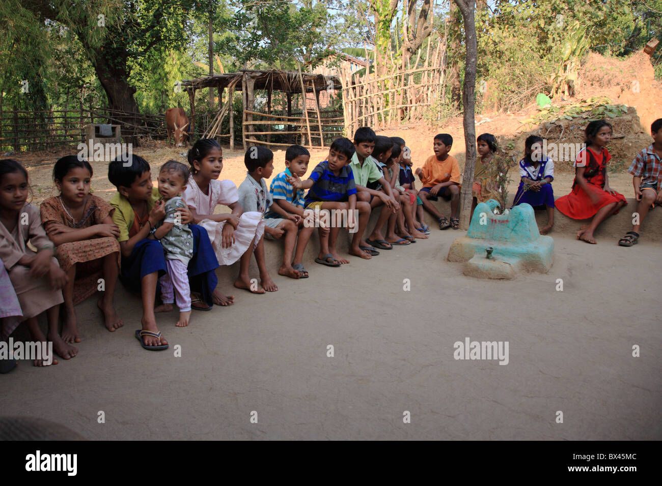 Indian School Playground With Children