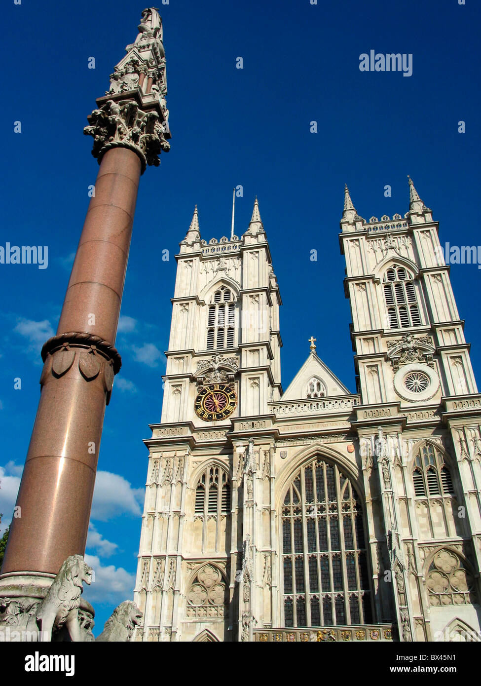 Westminster Abbey church column London England Europe Great Britain ...