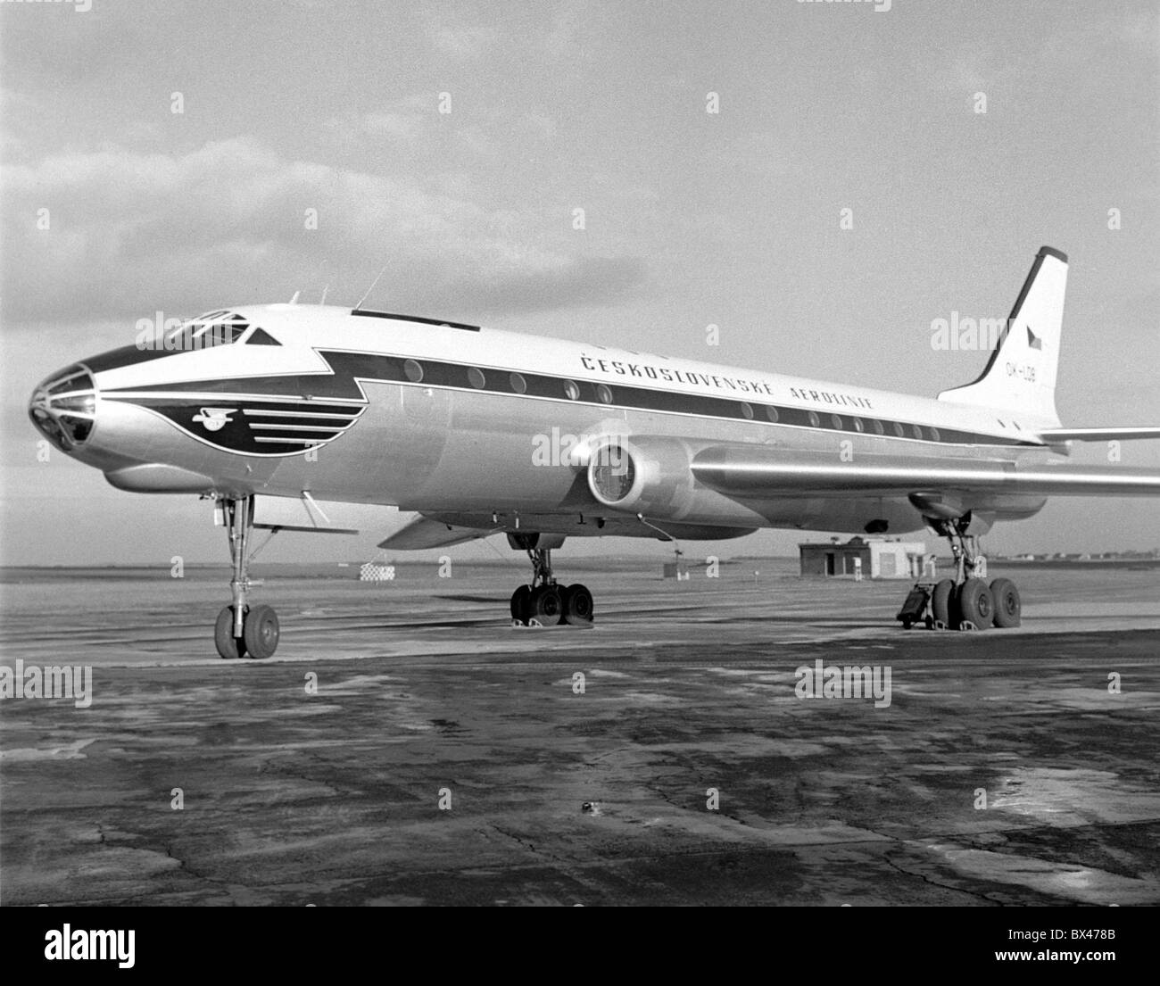 TU-104, jet, jetliner, airplane, aircraft, airport, airlines,CSA Stock ...