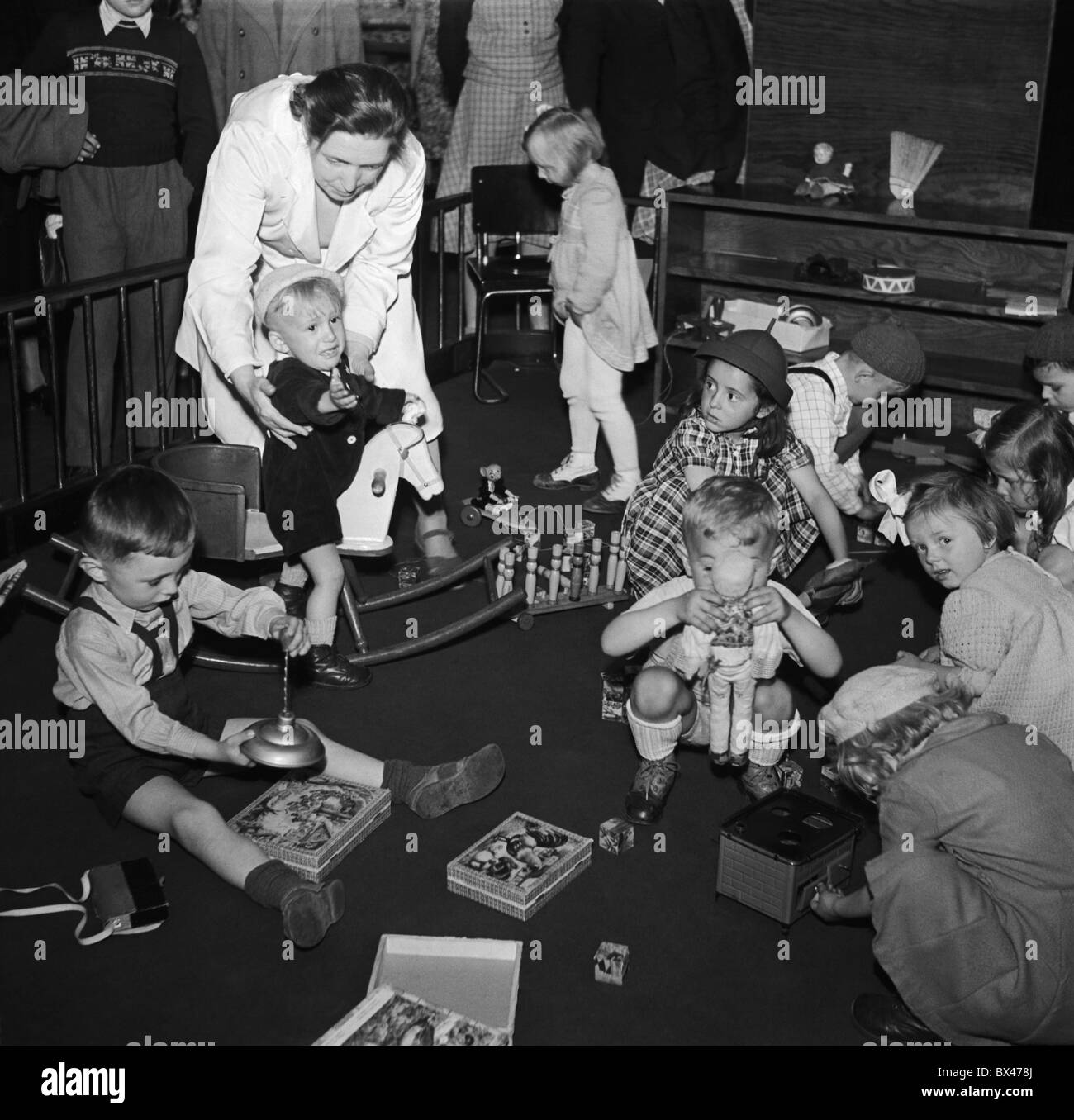 Czechoslovakia - Prague 1949. Newly opened child care center was opened ...