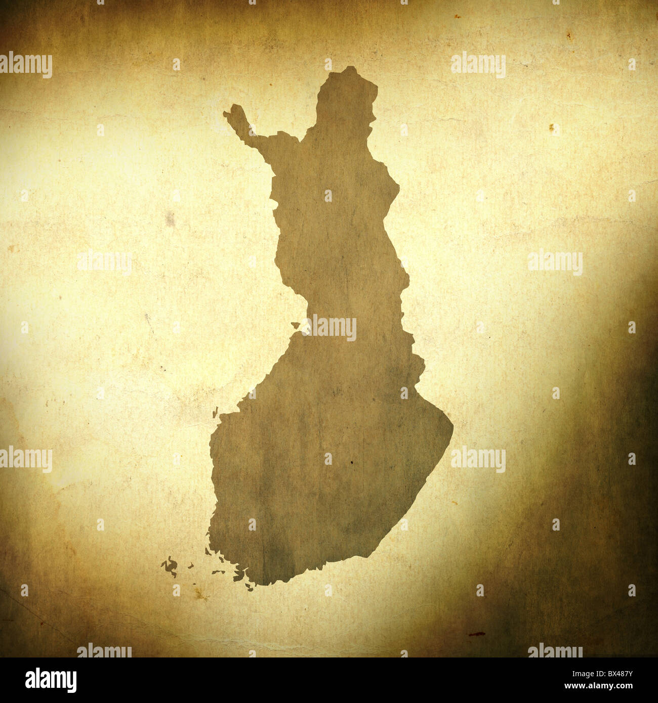 There is a map of Finland on grunge paper background Stock Photo - Alamy