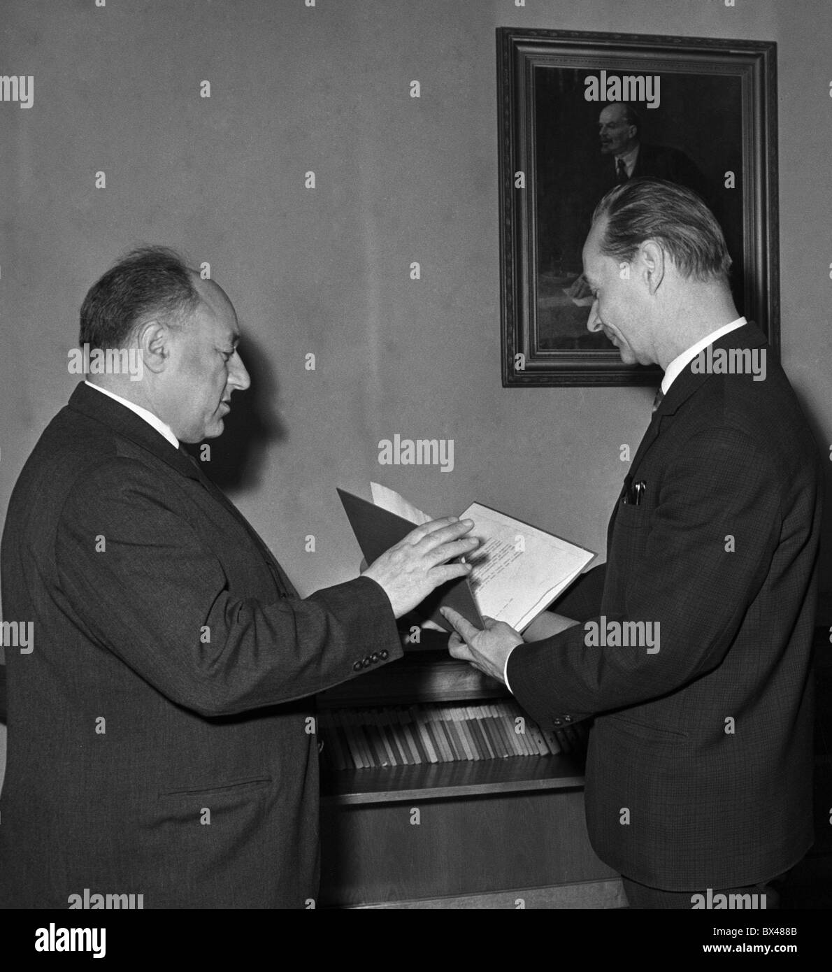 Hands over the order of republic to frantisek kriegel hi-res stock ...