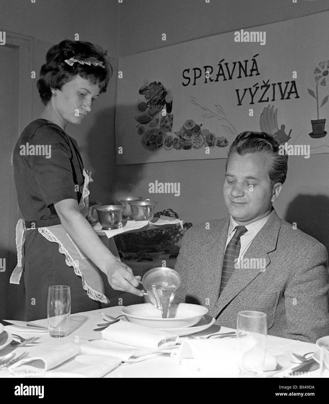 Student waitress serves soup during final exams ctk photo karel mevald ...