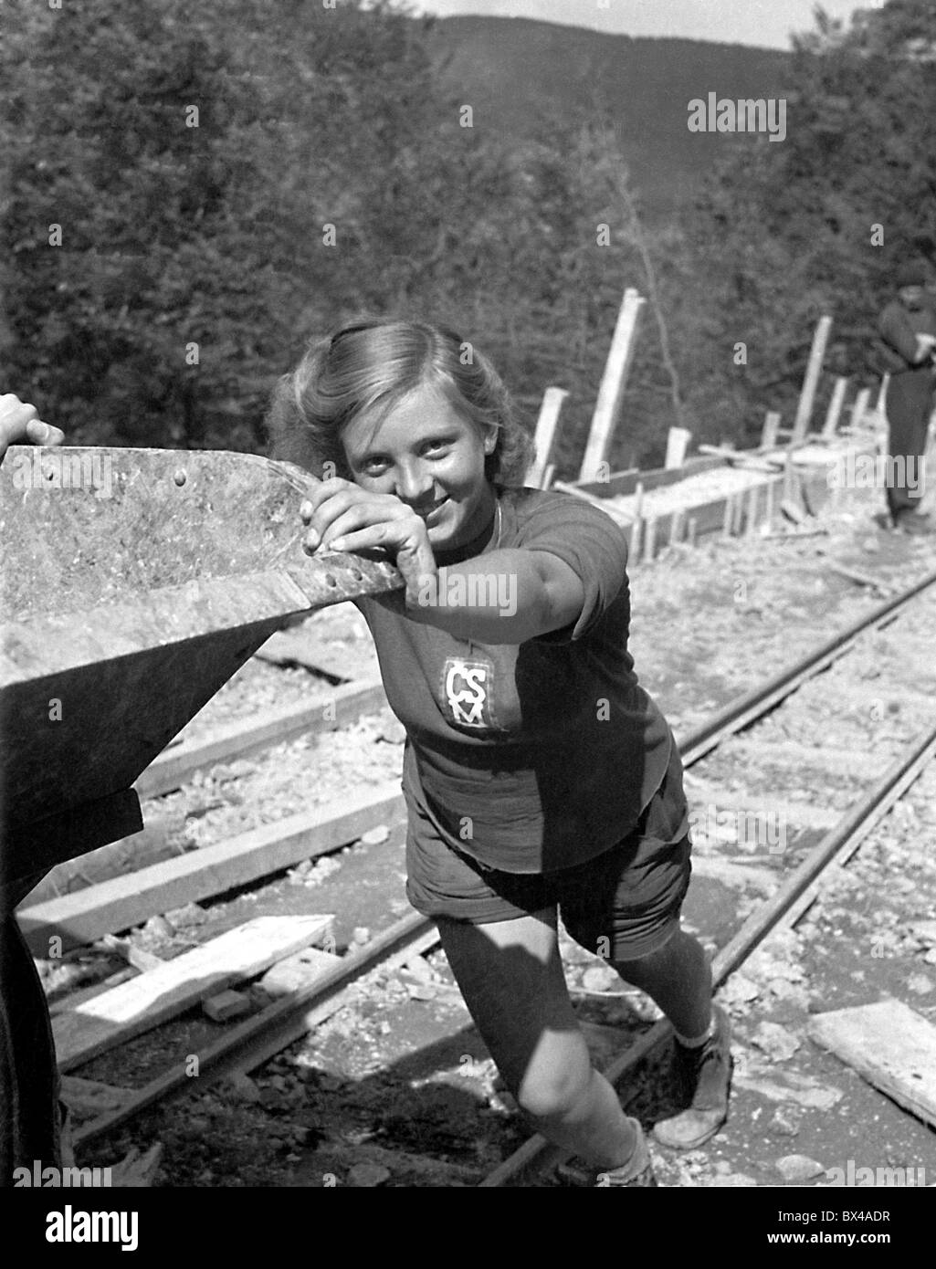 Track child Black and White Stock Photos & Images - Alamy