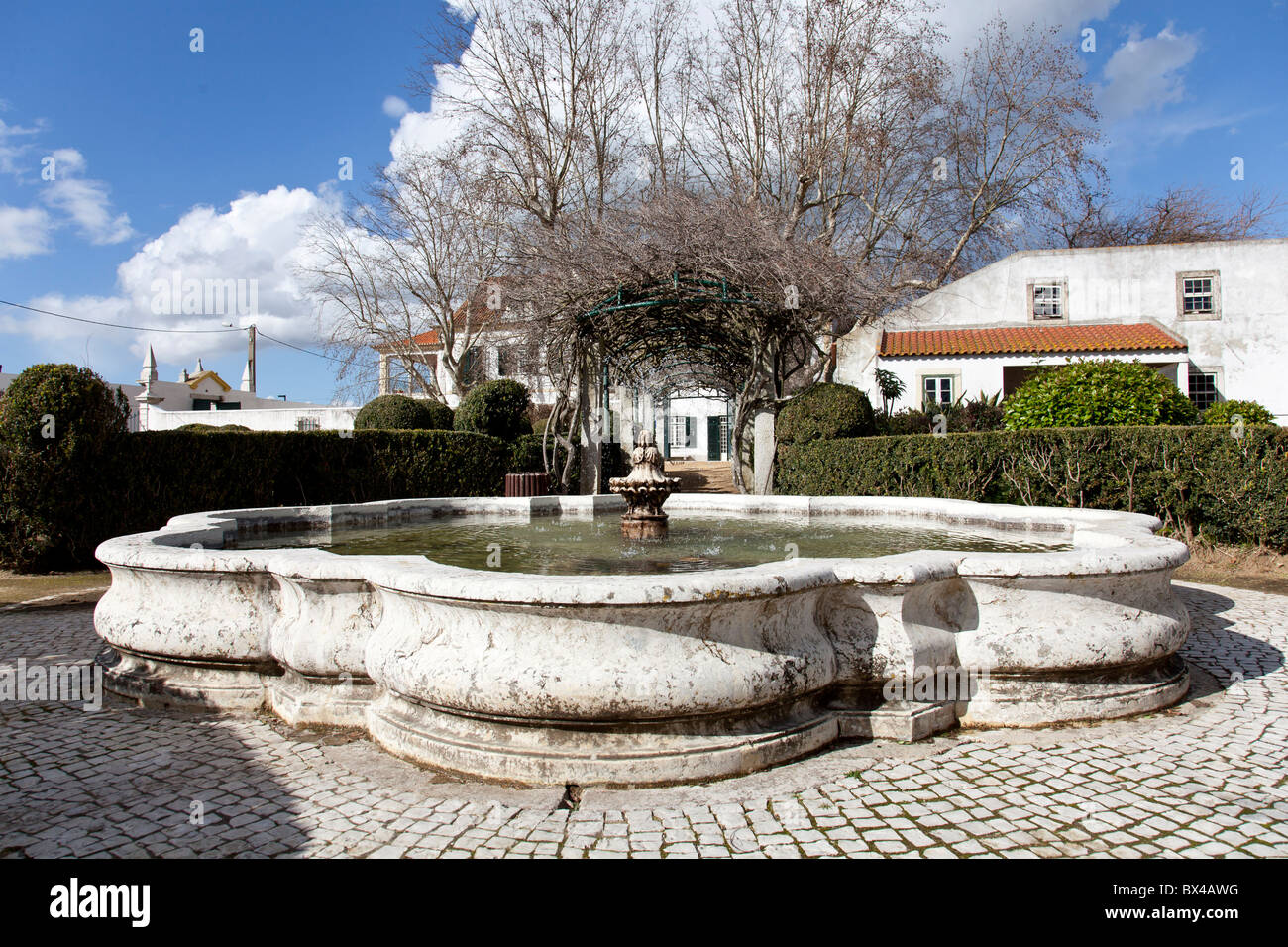 Fountain in Quinta da Fidalga (Fidalga Palace and Gardens). Seixal ...