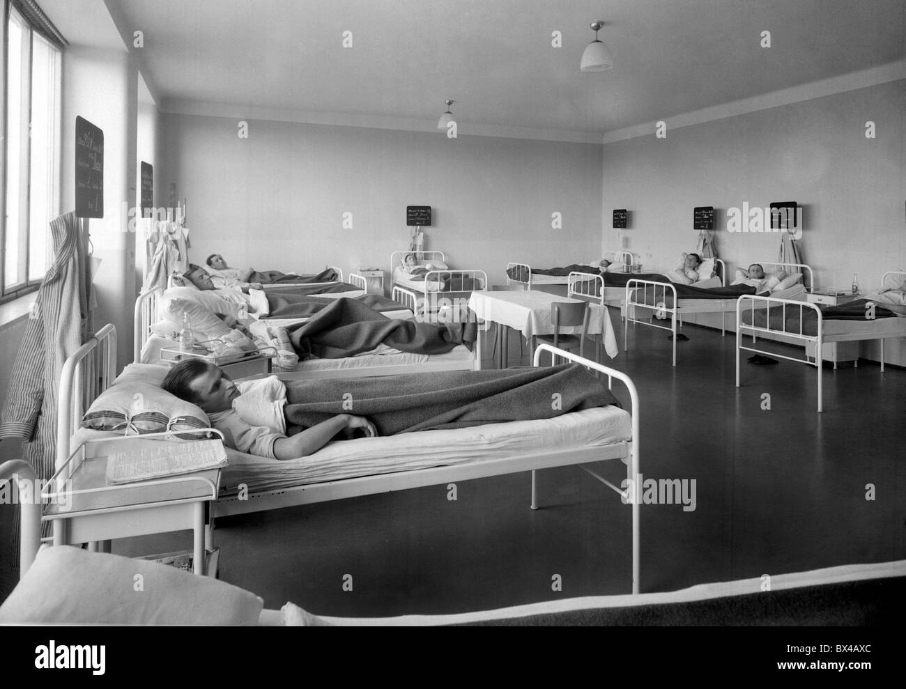 Prague December 2nd 1938, Masaryk Hospital with patients Stock Photo ...