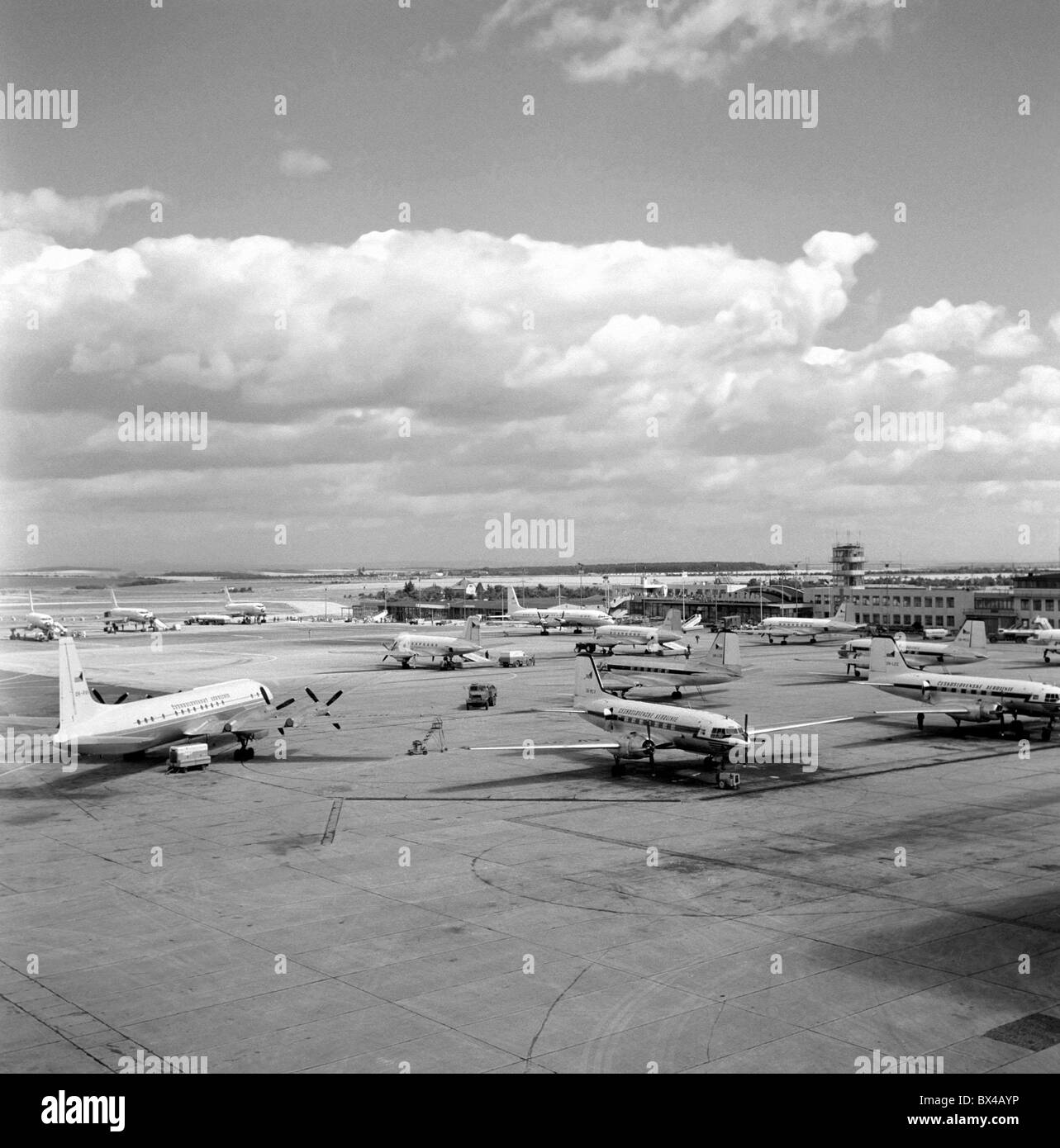 Ruzyne airport, aircraft, airplane, Czechoslovak Airlines, CSA Stock ...