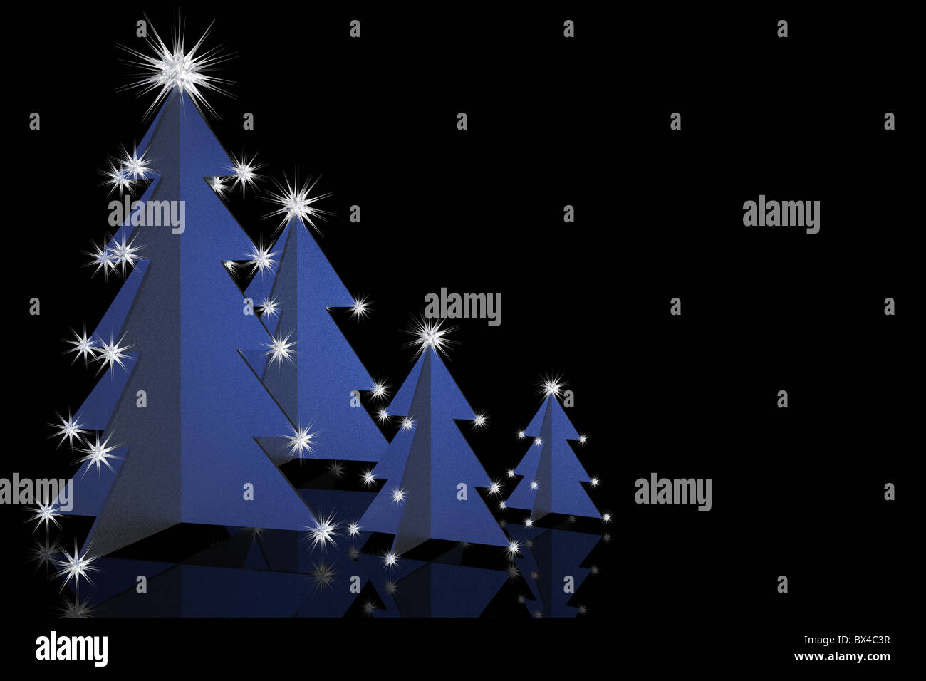 Abstract Christmas Trees in Blue Stock Photo - Alamy