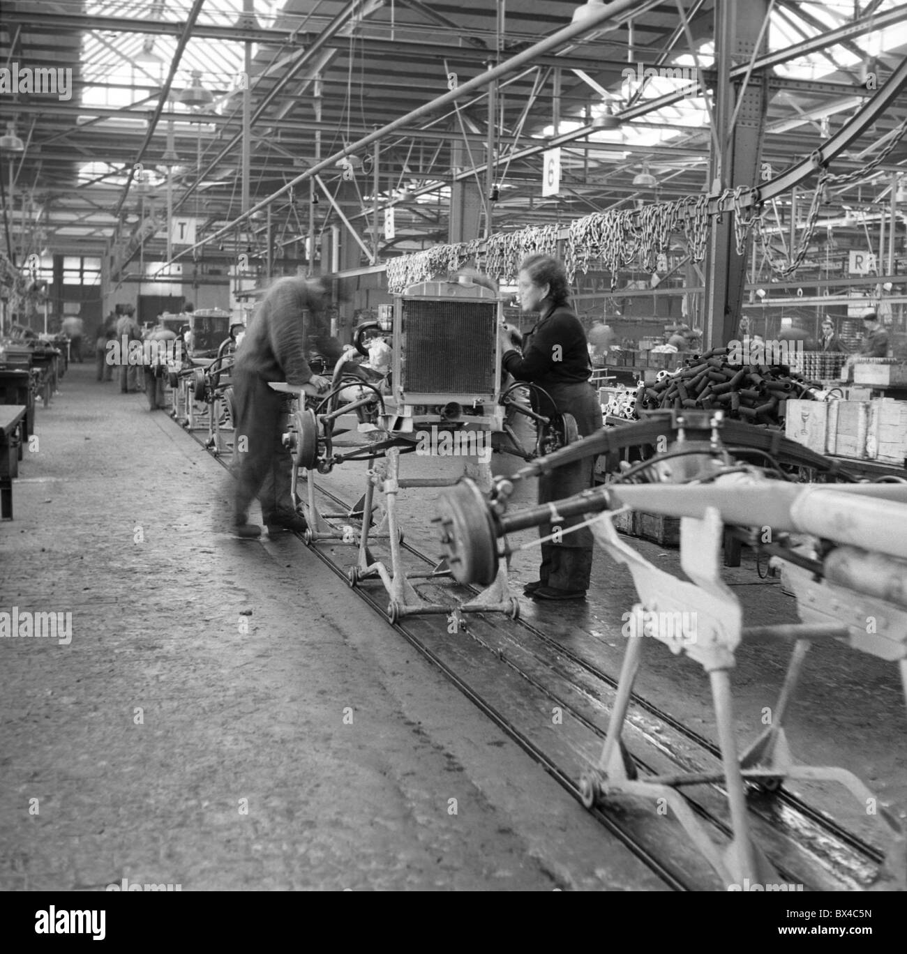 Czechoslovakia - 1950. Automobile assembly line. CTK Vintage Photo ...