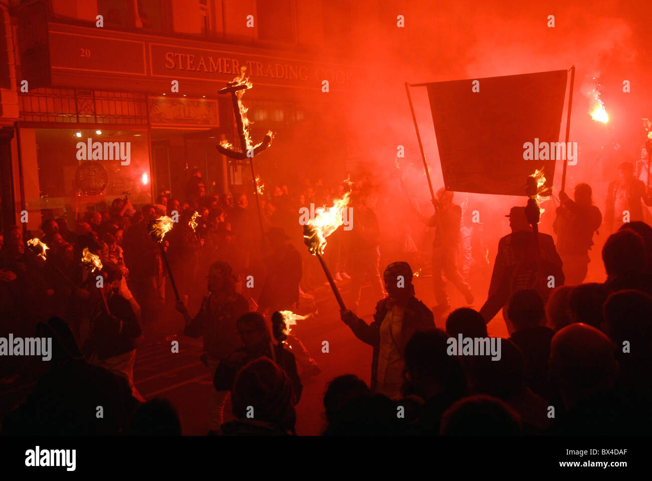 Lewes traditional bonfire parade to celebrate Guy Fawkes and bonfire ...