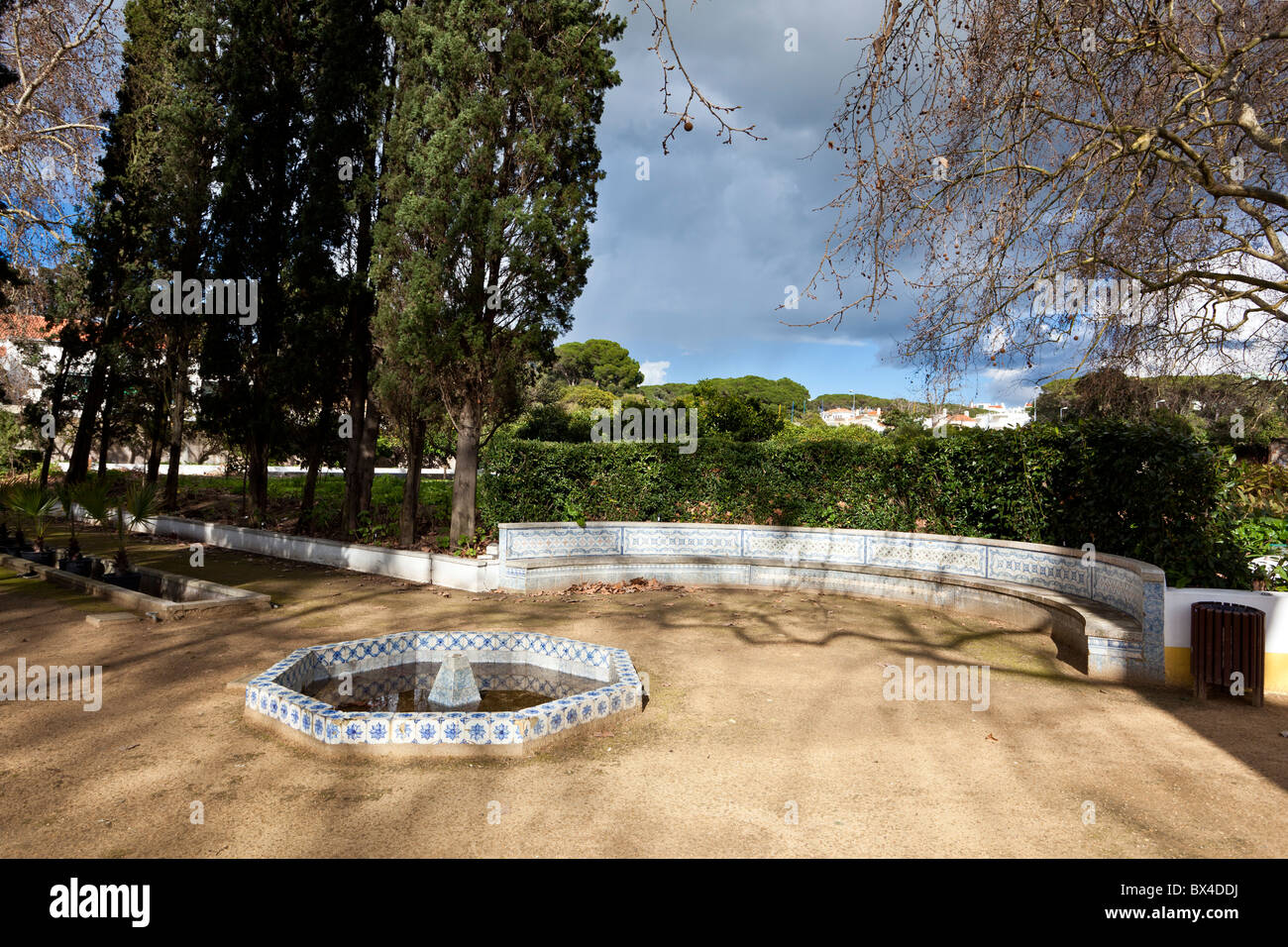 Fountain in Quinta da Fidalga (Fidalga Palace and Gardens). Seixal ...