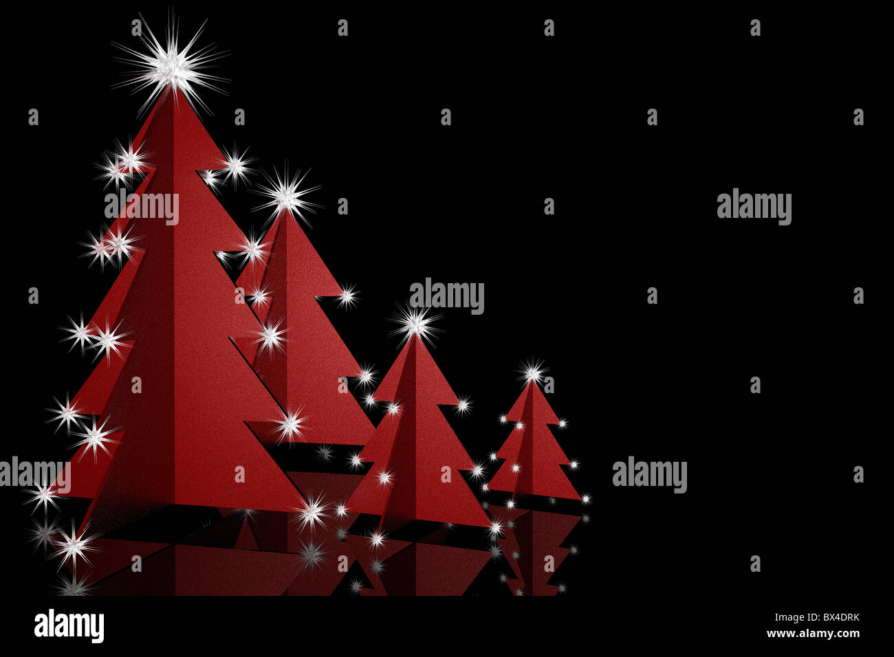 Abstract Christmas Trees in Red Stock Photo - Alamy