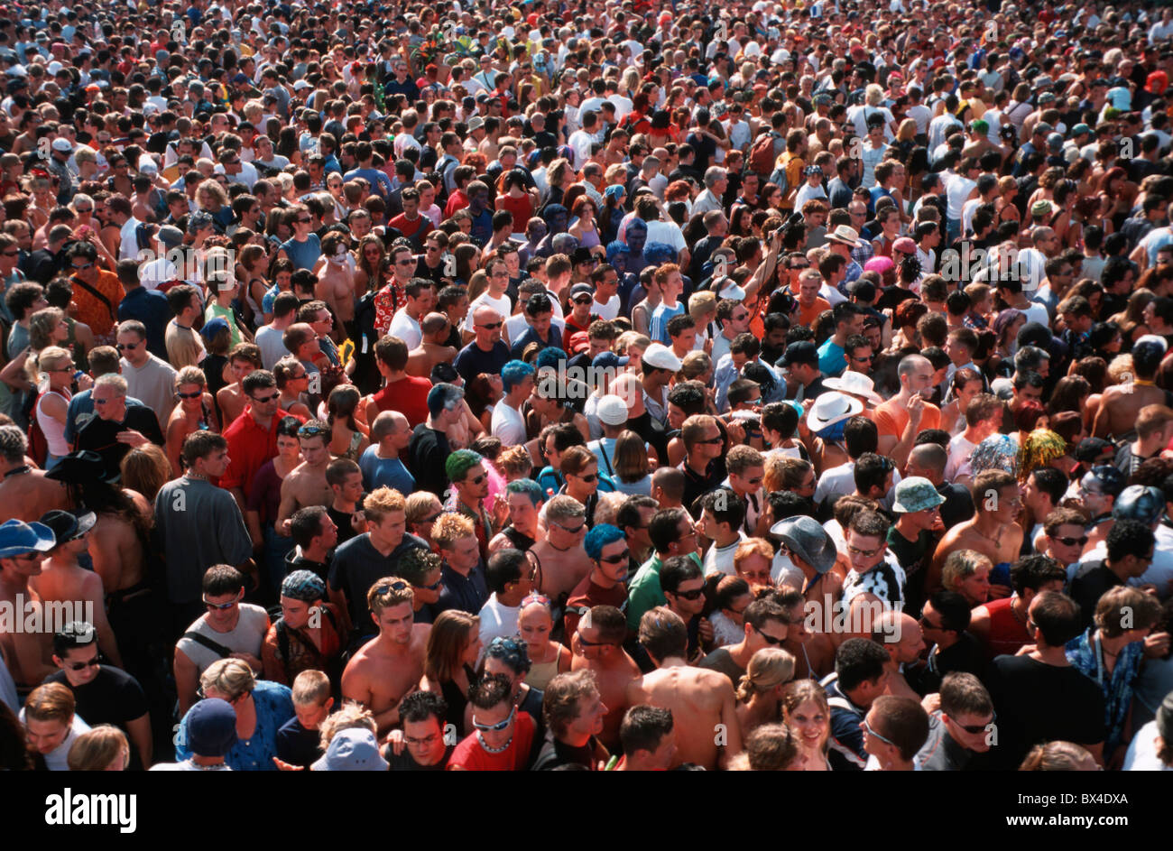 mass person spectators Event visitor human masses overview Stock Photo ...