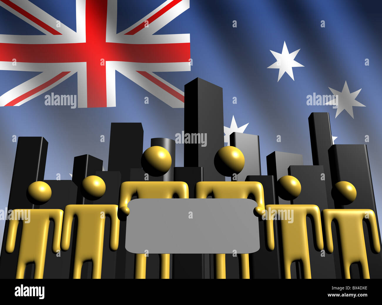 Australian business team with abstract skyline illustration Stock Photo ...