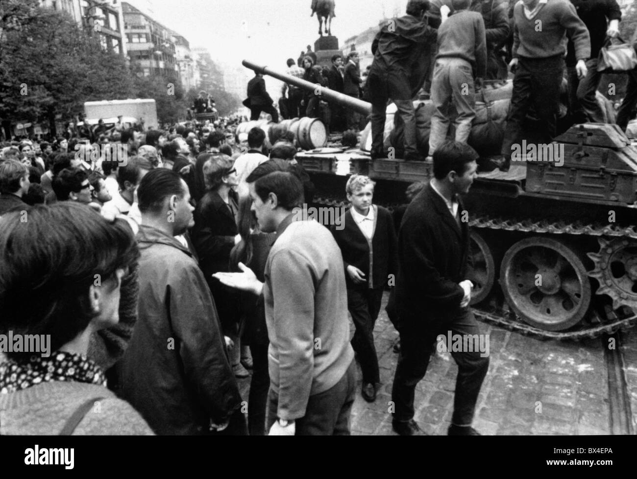tank, protest, Wenceslas Square Stock Photo - Alamy