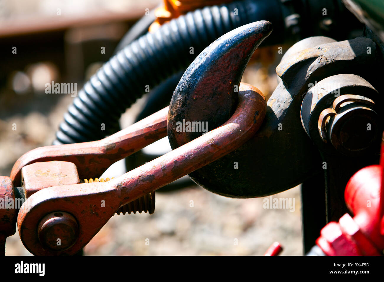 railway wagon's coupling hook Stock Photo - Alamy