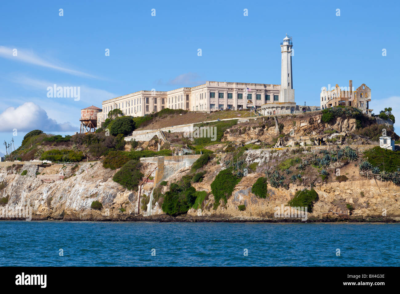 Alcatraz island in San Francisco Bay, viewed from the southeast Stock ...