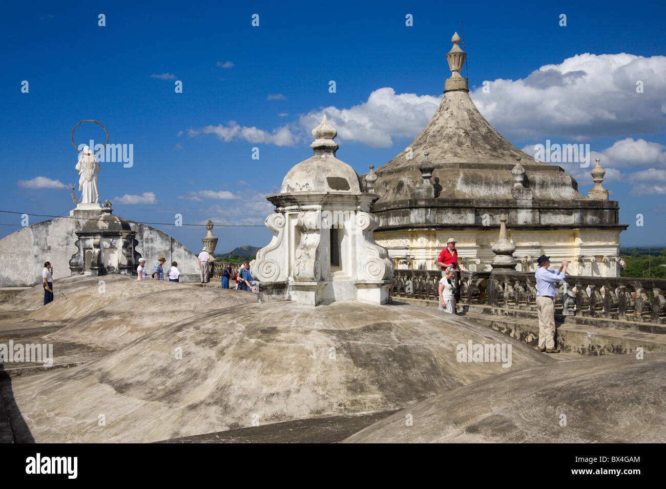 Leon town cathedral roof tourist Nicaragua Stock Photo - Alamy