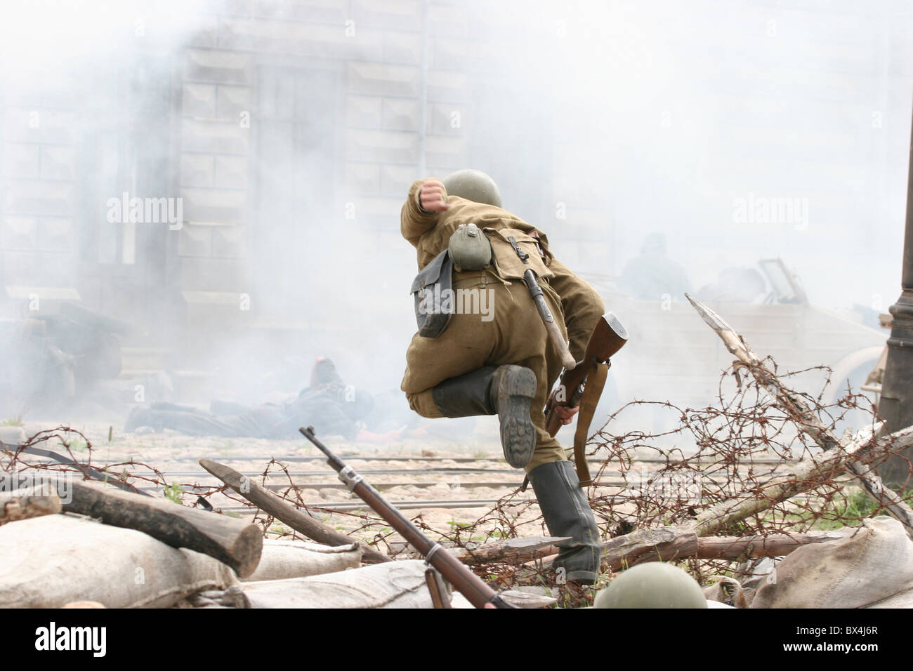 Battle scene at cinema city Cinevilla, in Latvia Stock Photo - Alamy