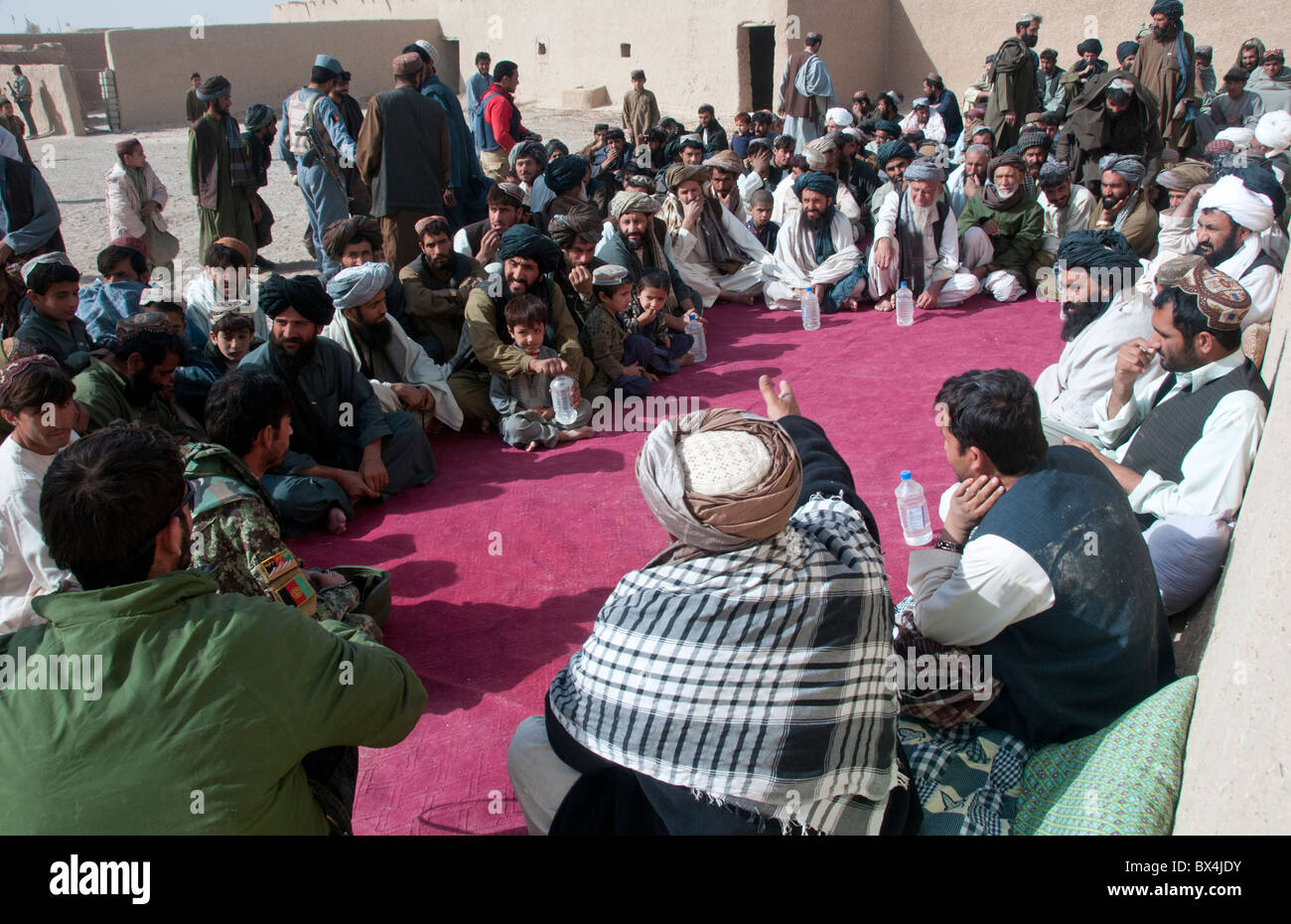Village meeting in Helmand province Afghanistan Stock Photo - Alamy