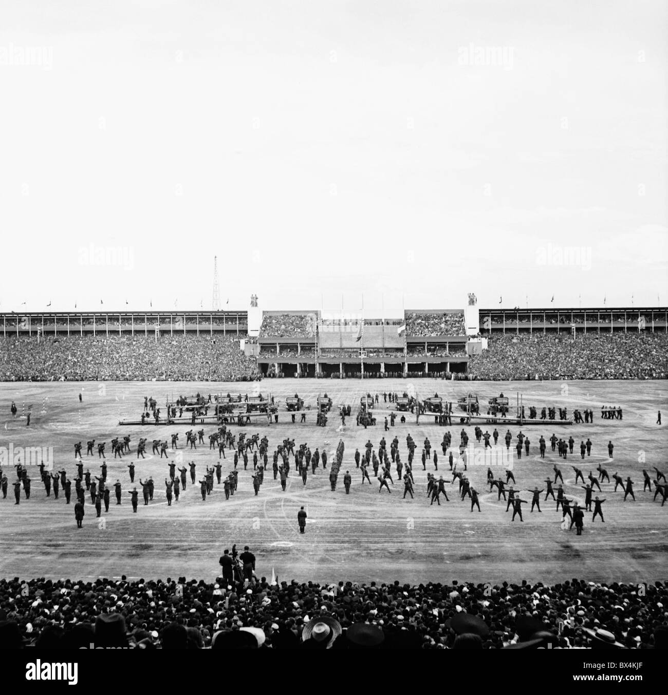 Prague 1938, army exercise at Strahov Stadium Stock Photo - Alamy