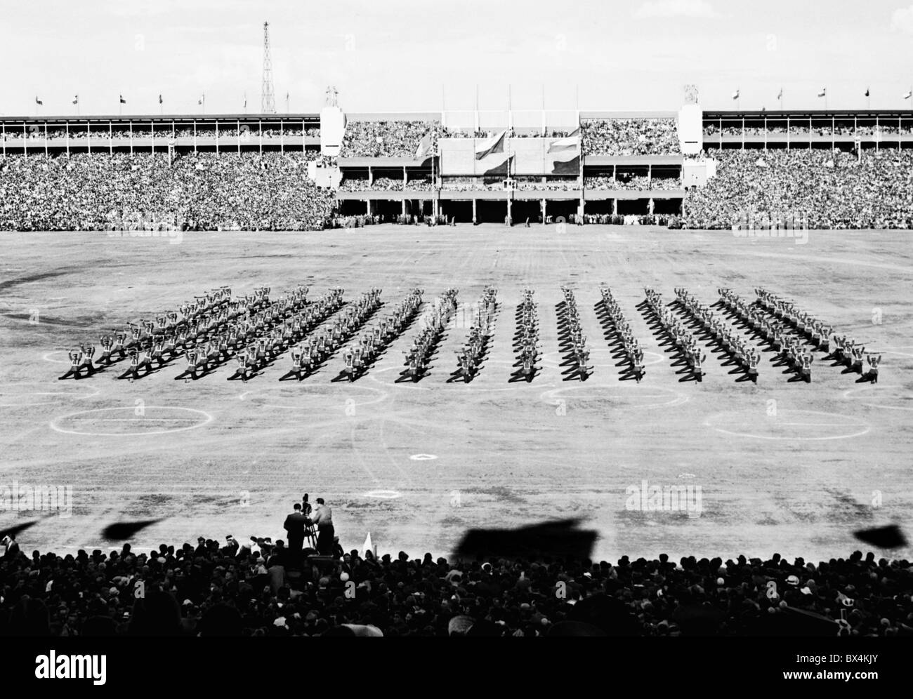Prague 1938, army exercise at Strahov Stadium Stock Photo - Alamy