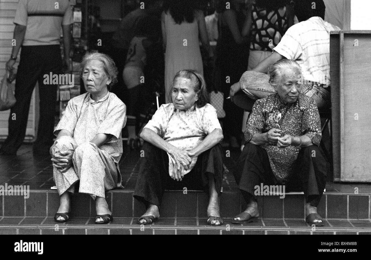 Three people old town Black and White Stock Photos & Images - Alamy