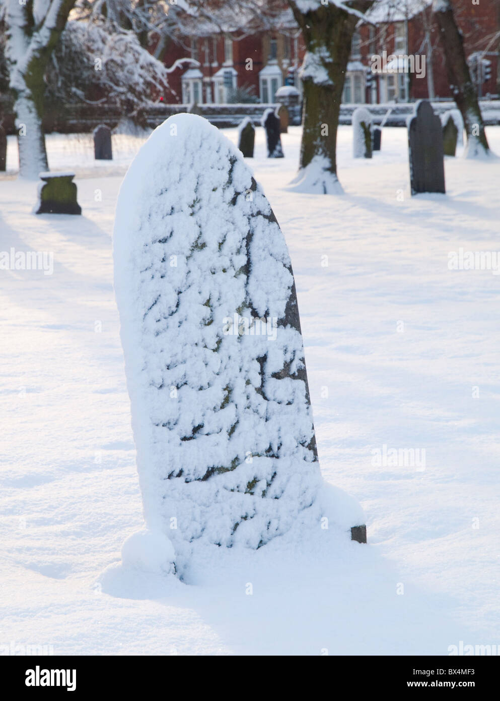 Basford Cemetery in the snow, Nottingham England UK Stock Photo - Alamy