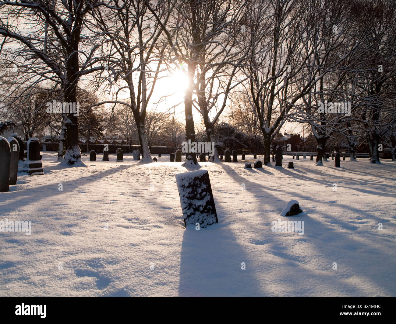 Basford Cemetery in the snow, Nottingham England UK Stock Photo - Alamy