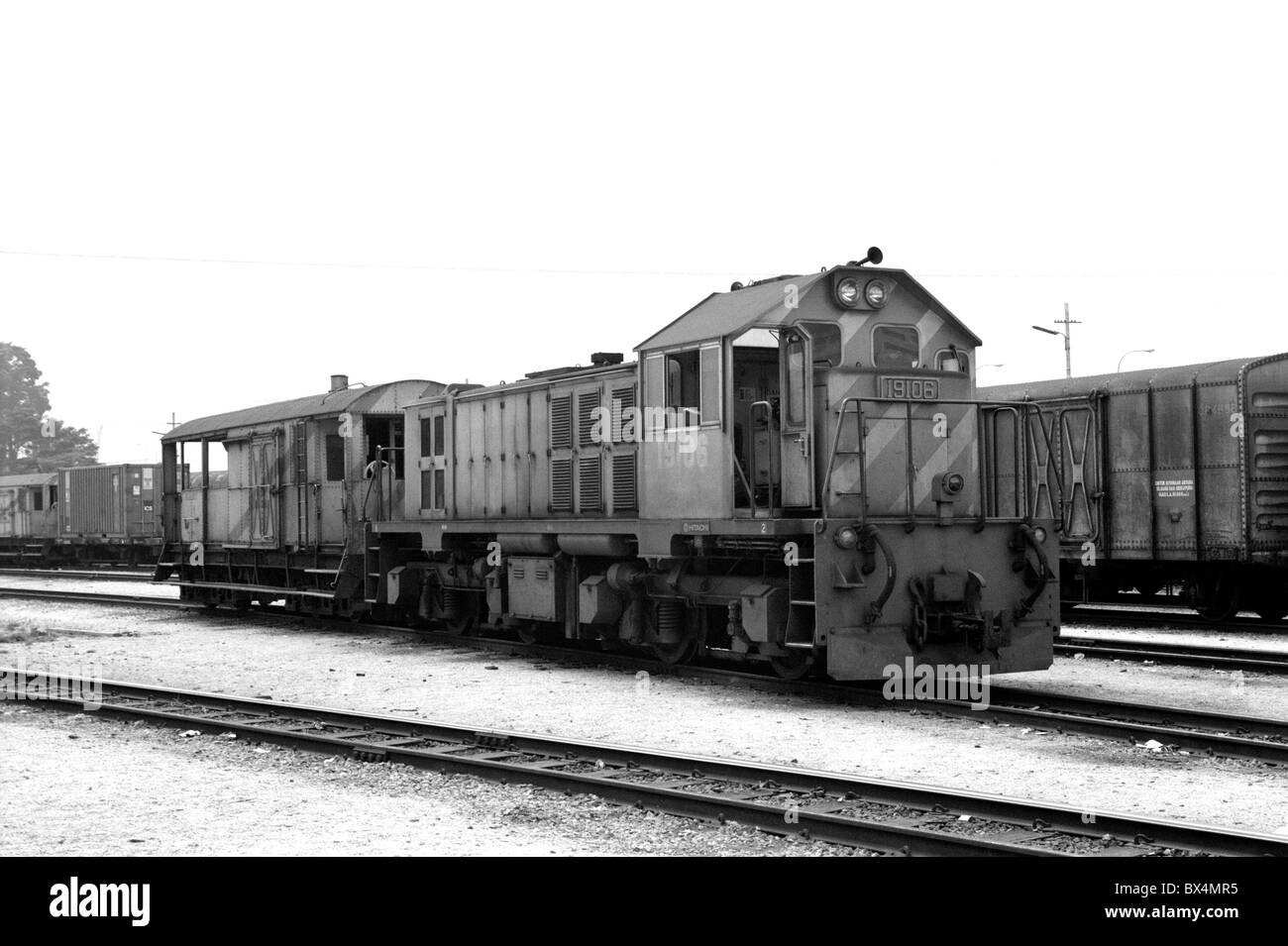 19 class diesel locomotive at Singapore railway yard, 1987 Stock Photo ...
