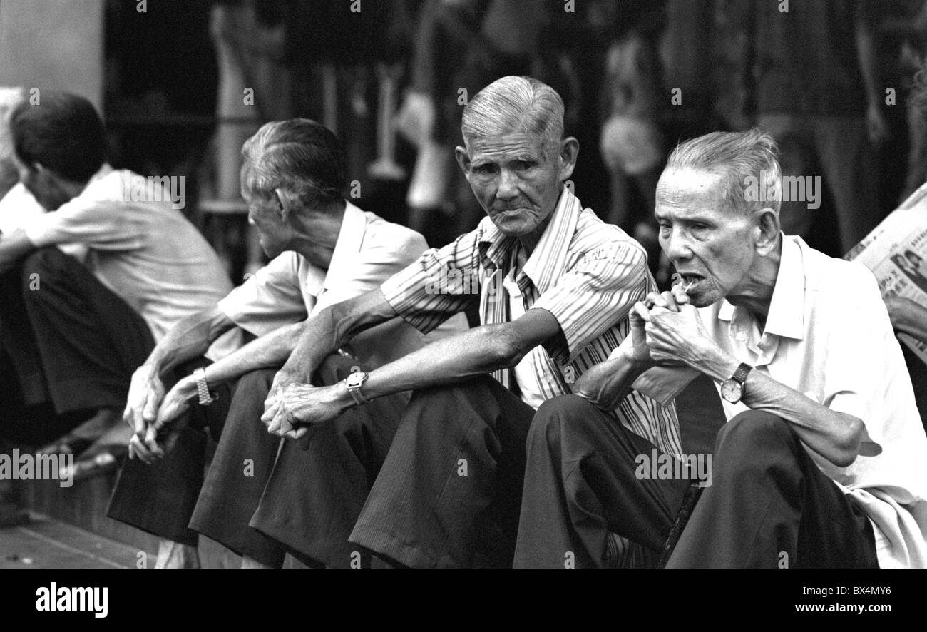 Three people old town Black and White Stock Photos & Images - Alamy