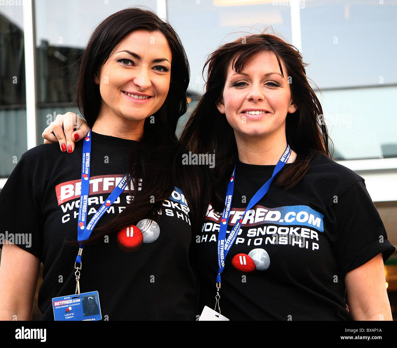 Snooker girls at the Betfred.com World Snooker championships Stock ...