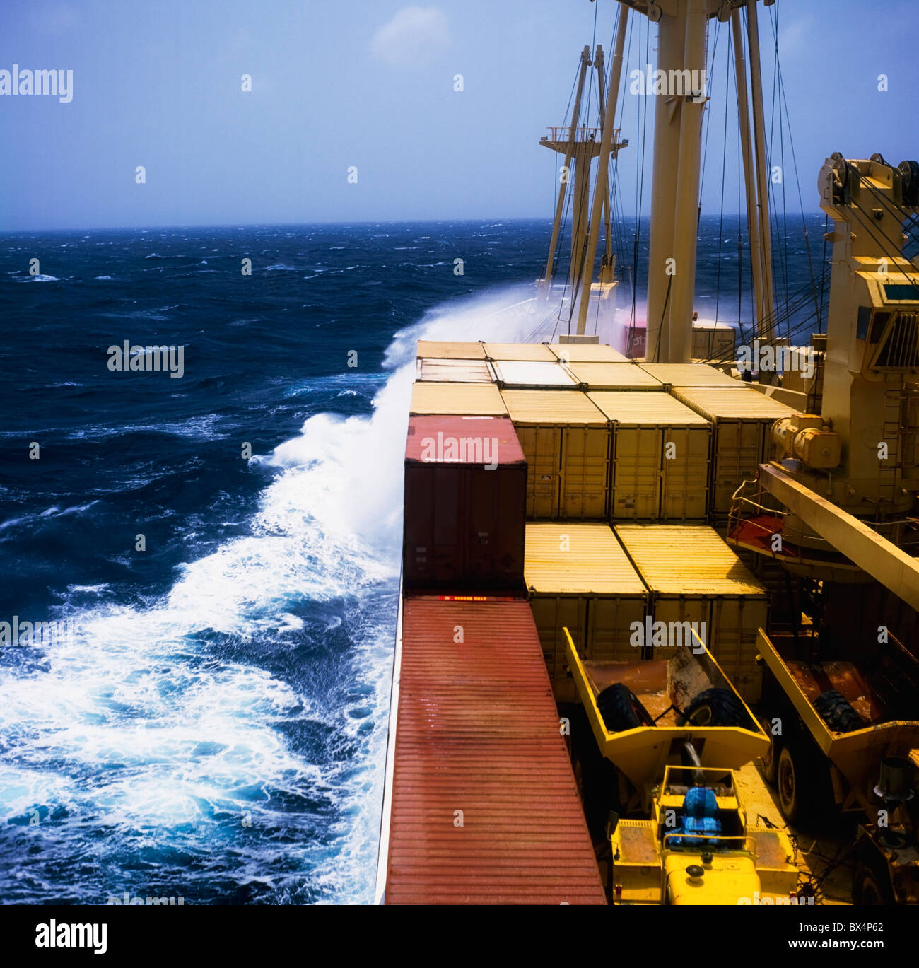 Shipping, Container Ship In Storm Stock Photo - Alamy