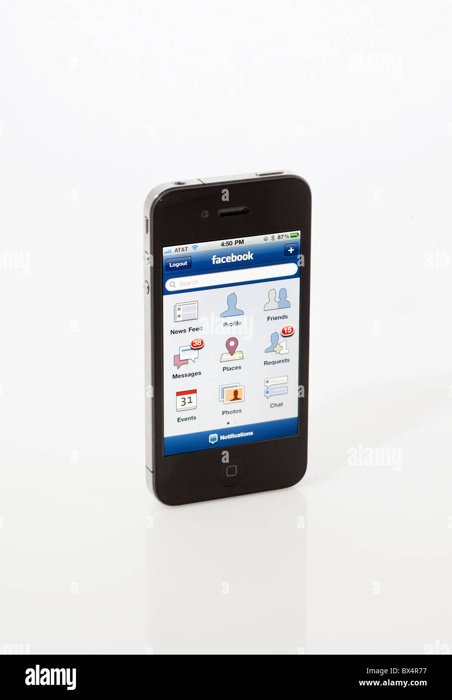 Iphone 4 with facebook app Stock Photo - Alamy