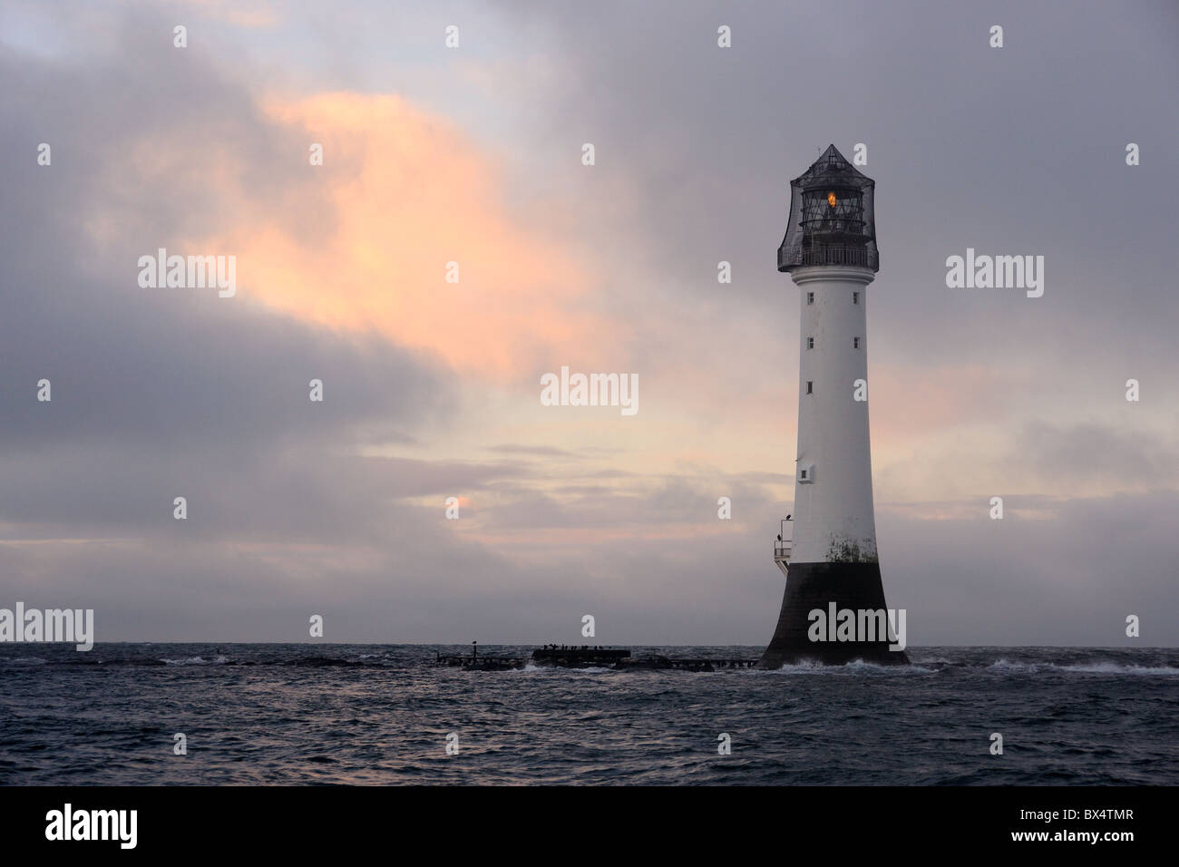 The Bell Rock lighthouse (12 miles off of Arbroath), Angus, Scotland ...