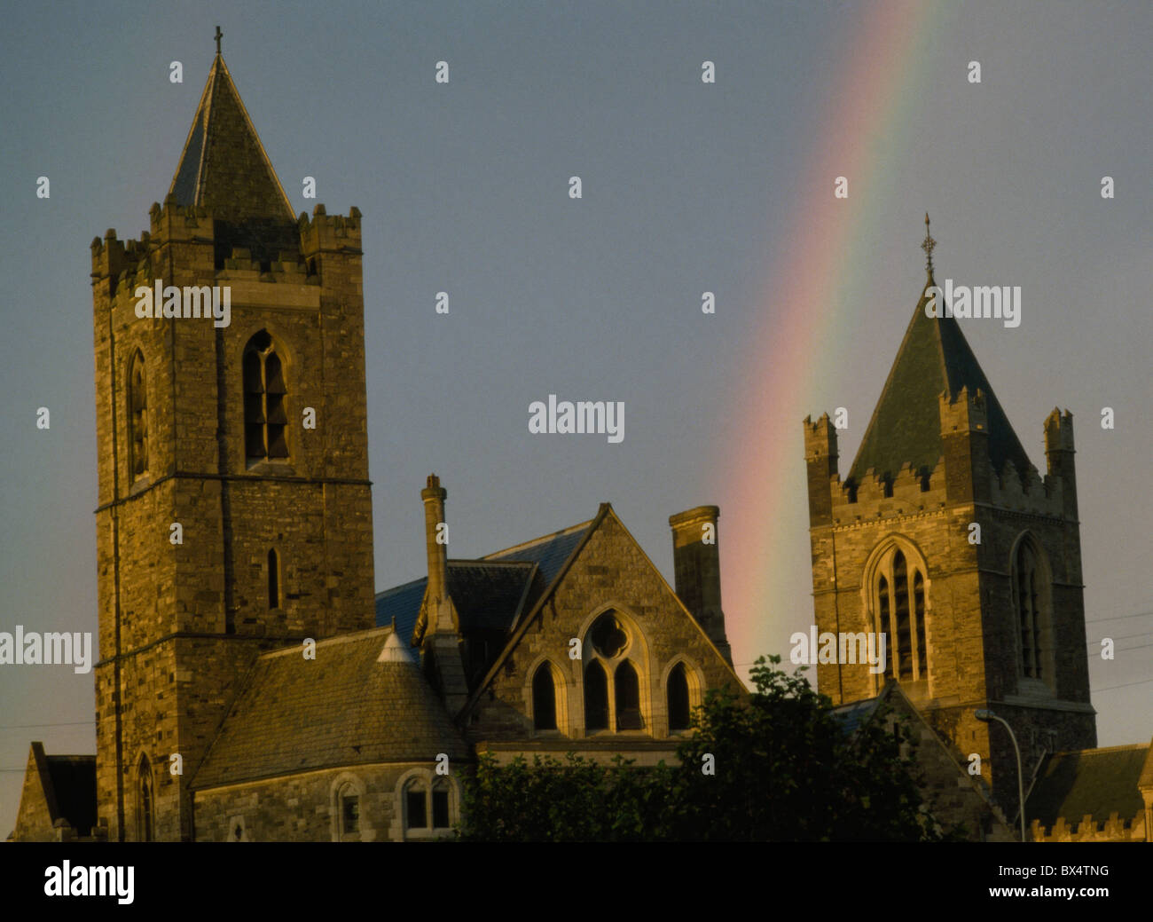 Rainbow over church hi-res stock photography and images - Alamy